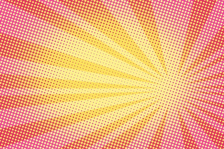 Yellow rays pop art retro comic background Vector Image