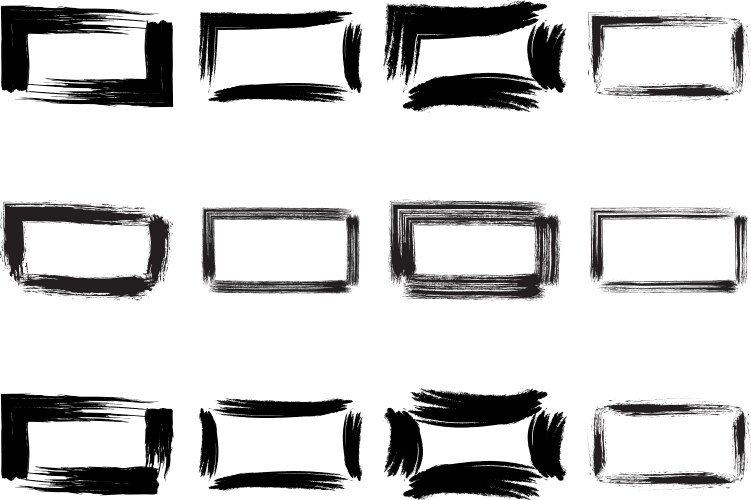 Horizontal rectangle shape grunge brush Royalty Free Vector