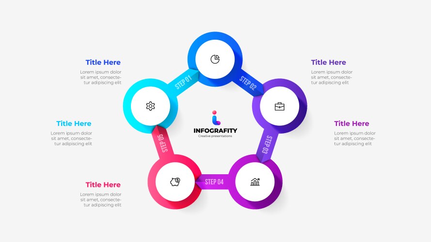 5 parts infographic design and marketing icons Vector Image