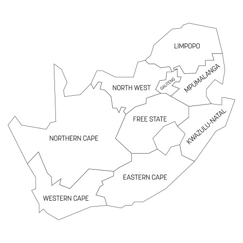 South africa - map provinces Royalty Free Vector Image