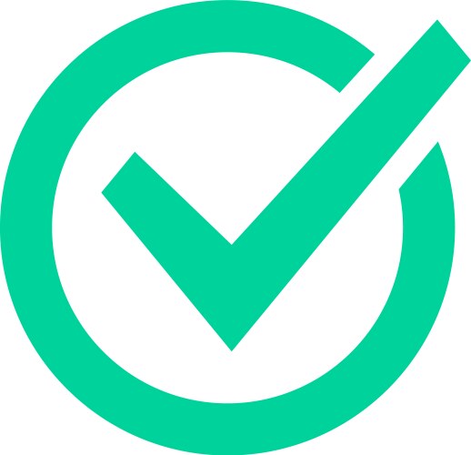 Green grunge check mark correct answer checking Vector Image
