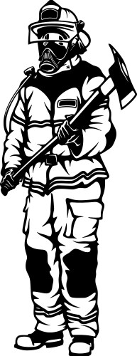 Fireman firefighter stencil firefighter black Vector Image