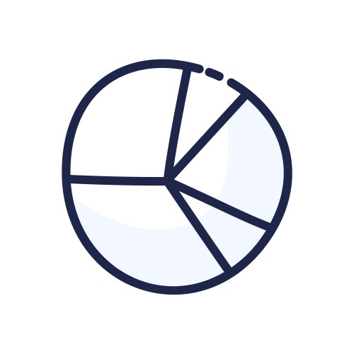 Simple doodle a pie chart cartoon hand draw Vector Image