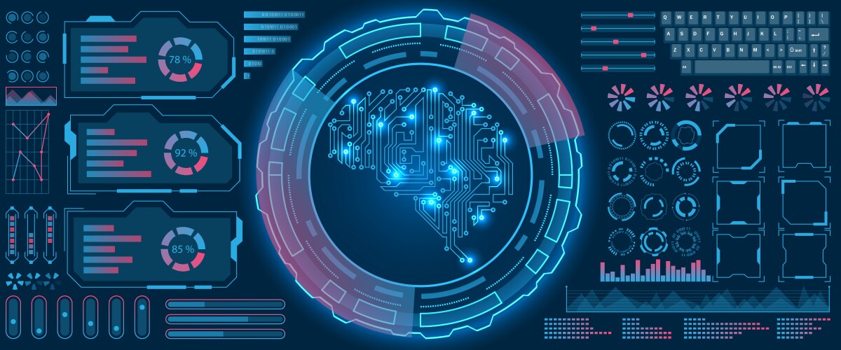 Hud elements set graphic abstract futuristic Vector Image Hud elements set graphic abstract futuristic Vector Image