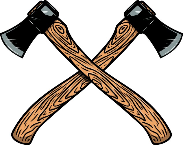 Crossed axes isolated on white background Vector Image