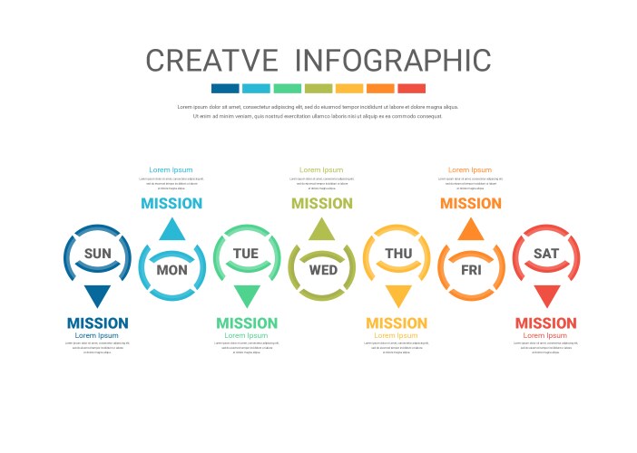 Week timeline diagram calendar 7 day options Vector Image