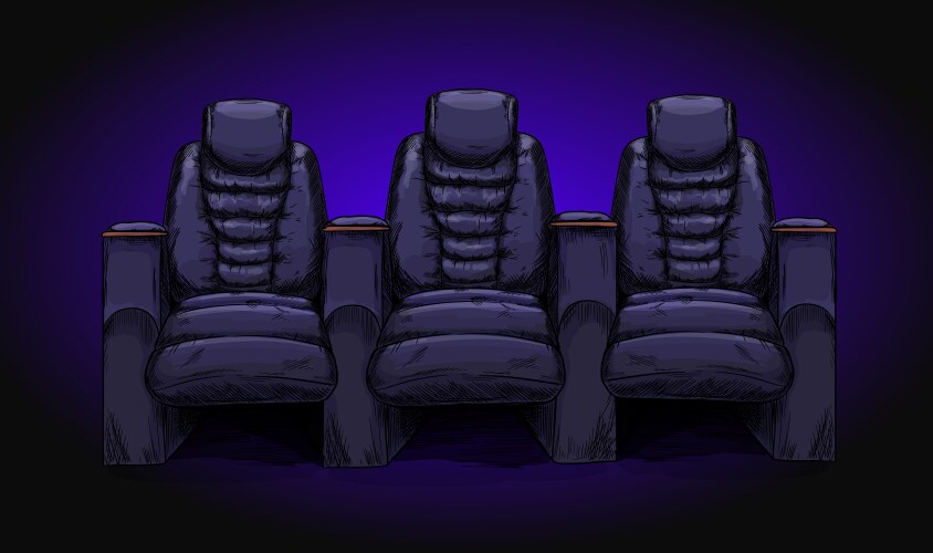 Red cinema chairs Royalty Free Vector Image - VectorStock