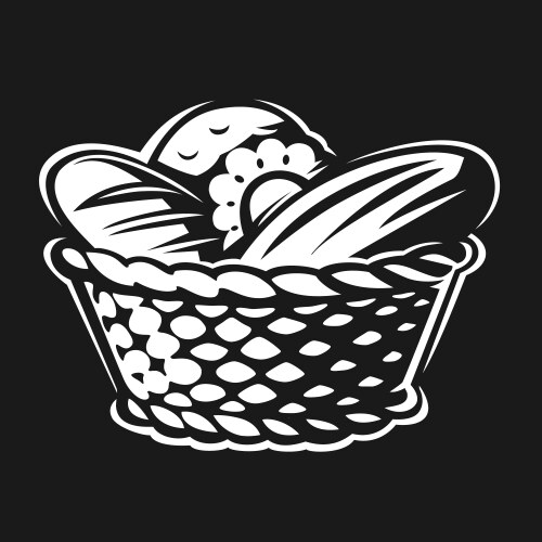 Bakery basket Royalty Free Vector Image - VectorStock