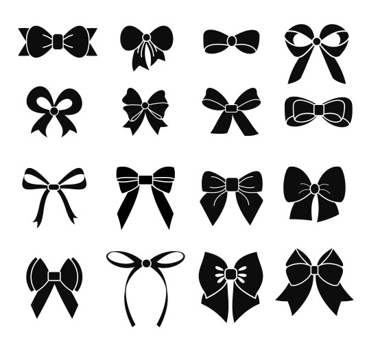 Bows icons Royalty Free Vector Image - VectorStock