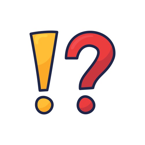 Exclamation point and a question mark Royalty Free Vector