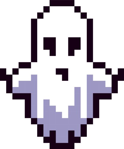 Halloween ghost in pixel art Royalty Free Vector Image