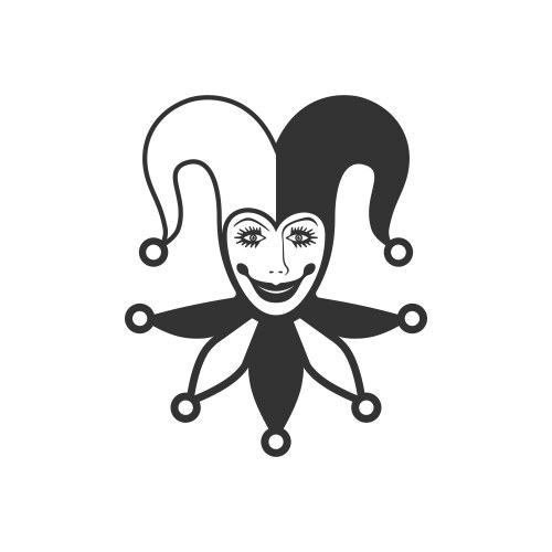 Jester with happy face dancing Royalty Free Vector Image