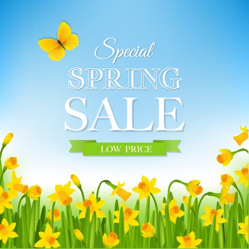 Spring sale poster Royalty Free Vector Image - VectorStock