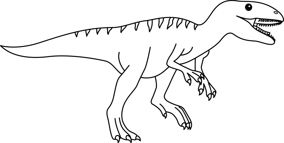 Utahraptor coloring page cute flat dinosaur Vector Image