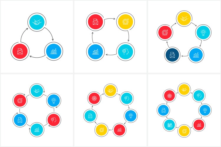 Infographic cyclic diagram with 6 elements Vector Image