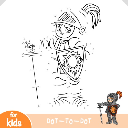 Numbers game education dot to for kids Royalty Free Vector