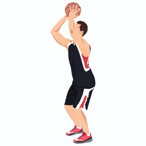 Basketball player shooting free throw Royalty Free Vector
