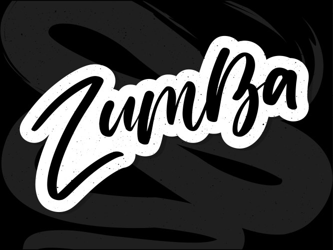 Zumba dance studio text calligraphy word banner Vector Image