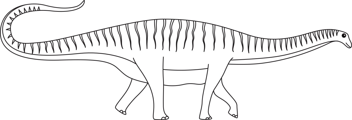 Plateosaurus coloring page cute flat dinosaur Vector Image