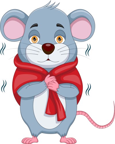 Cute mouse funny animal cartoon character Vector Image