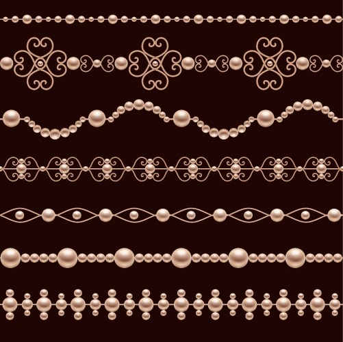 Realistic strands of white pearls decorative Vector Image
