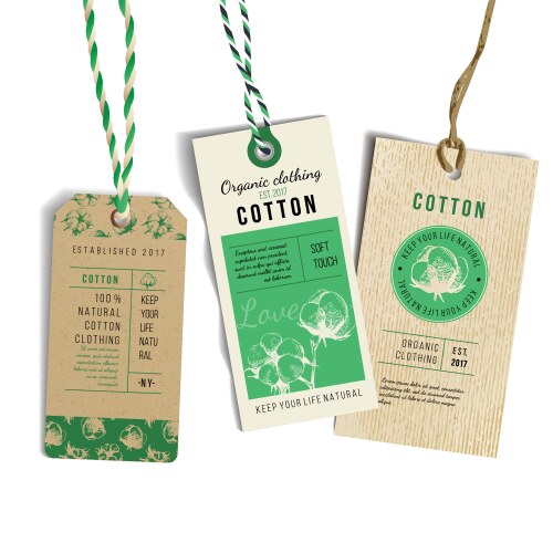Realistic tags in vintage style Royalty Free Vector Image