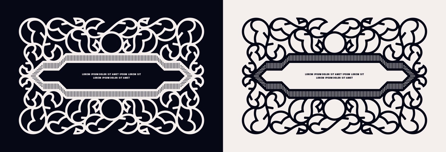 Decorative frame in retro style Royalty Free Vector Image