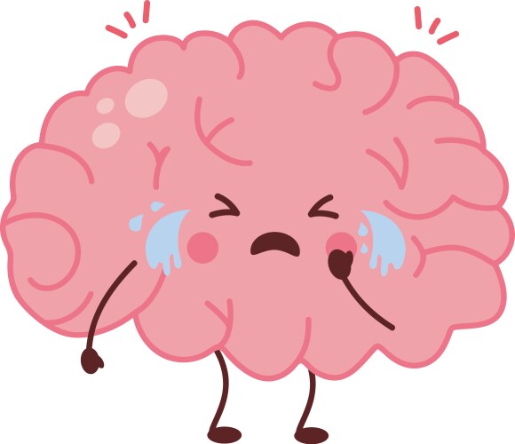 Human brain confused with depression Royalty Free Vector