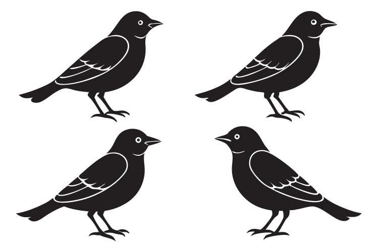 Lark bird silhouette Royalty Free Vector Image