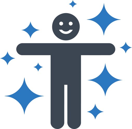 Person radiating glow icon Royalty Free Vector Image