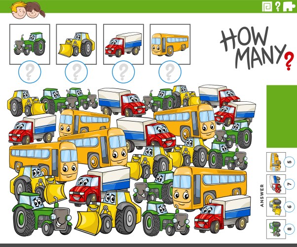 Funny cartoon vehicles and cars set Royalty Free Vector