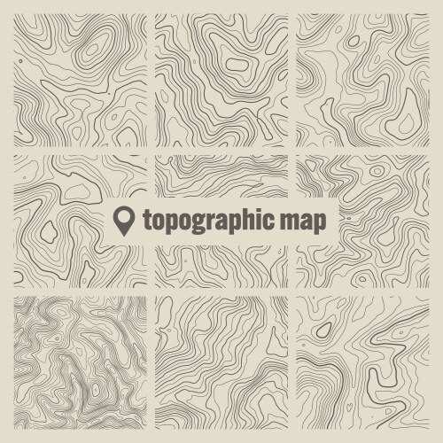 Topographic map with contour lines geographic Vector Image