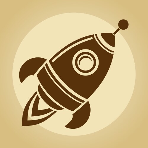 Vintage rocket in space Royalty Free Vector Image
