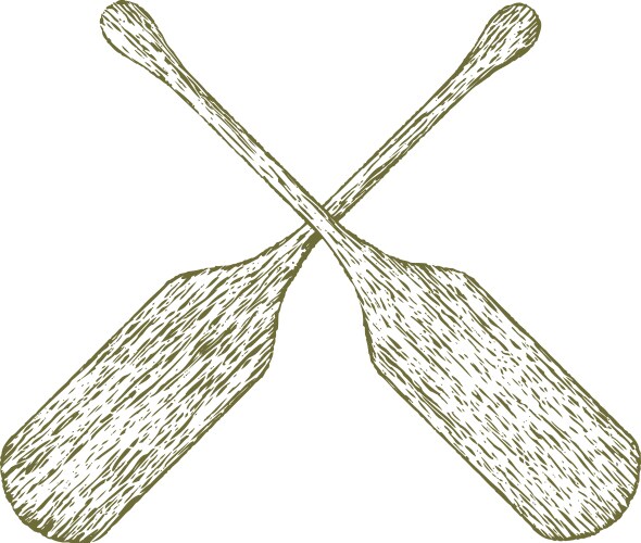 Two wooden paddles sport oars Royalty Free Vector Image