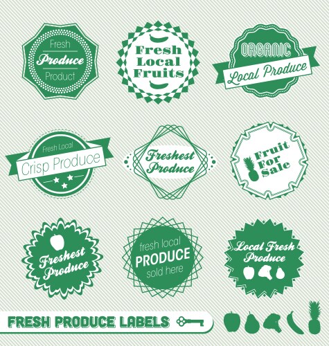 Fresh local fruits label template abstract Vector Image