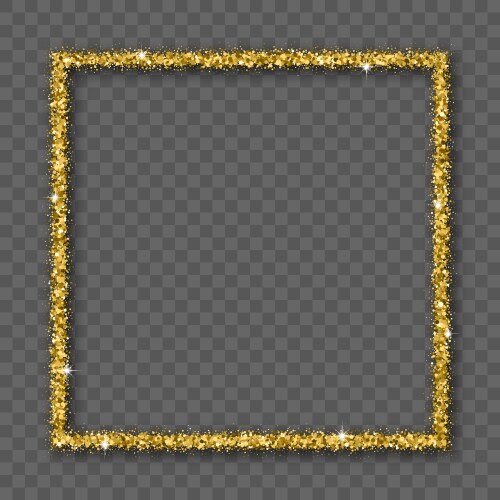 Gold glitter frame with bland shadows Royalty Free Vector