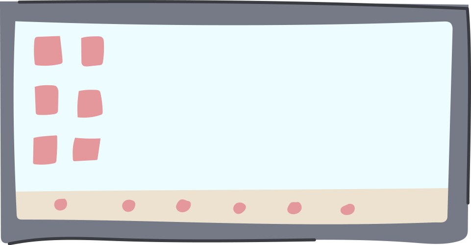 School interactive smartboard cartoon Royalty Free Vector