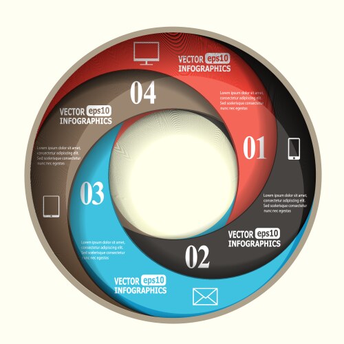 Modern paper infographics in a pie chart for web Vector Image