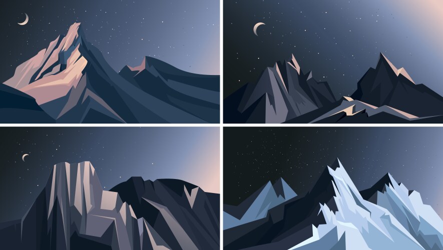 Collection nature sceneries Royalty Free Vector Image