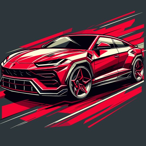 High speed red car cartoon characters Royalty Free Vector