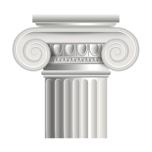 Golden greek single column in cartoon style Vector Image
