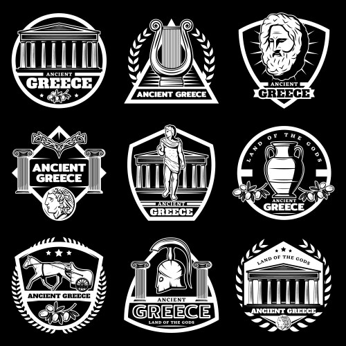 Vintage monochrome roman empire labels set Vector Image