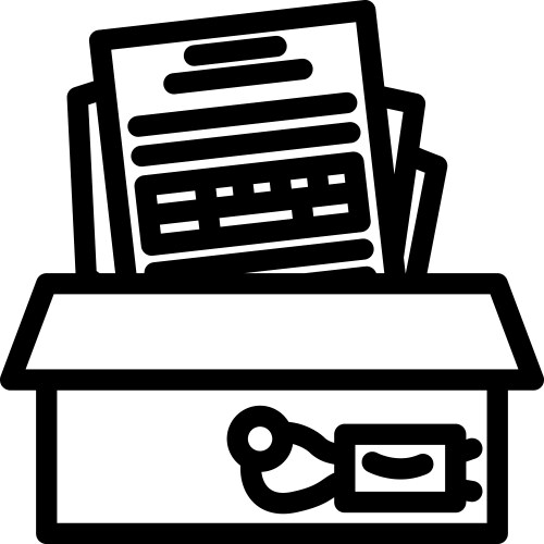 Direct evidence crime line icon Royalty Free Vector Image