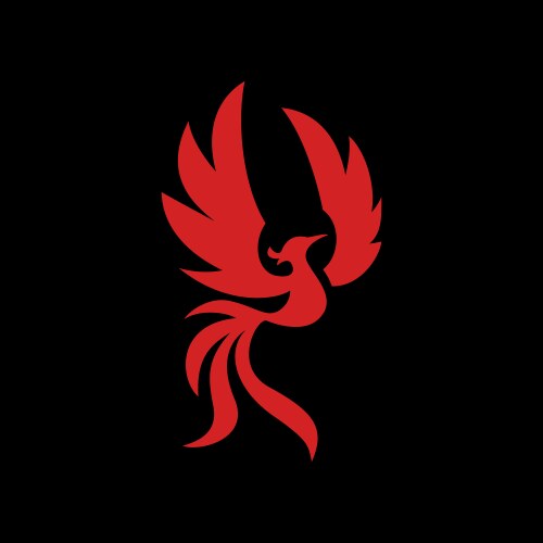 Modern flaming phoenix logo designs template Vector Image