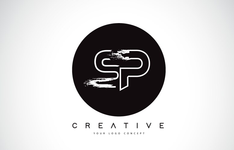 Sp creative modern logo design with orange Vector Image