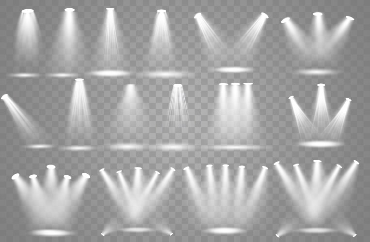 Glow isolated white transparent light effect set Vector Image