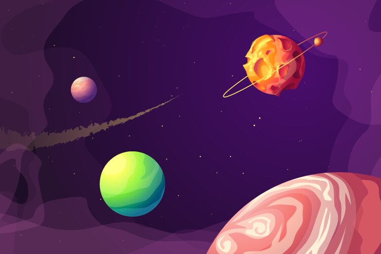 Big bright colorful alien world planets set Vector Image