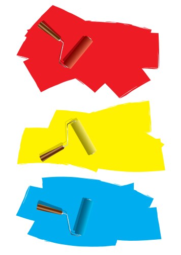 Red paint roller and stroke transparent Royalty Free Vector