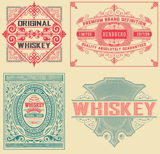 Vintage items - label art nouveau Royalty Free Vector Image