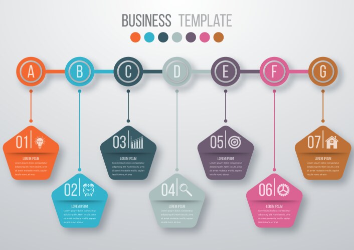 Timeline infographics design template with 5 Vector Image